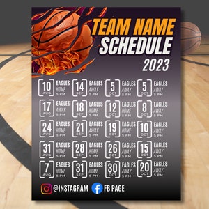 Editable Basketball Schedule Template DIY Canva Basketball Schedule ...