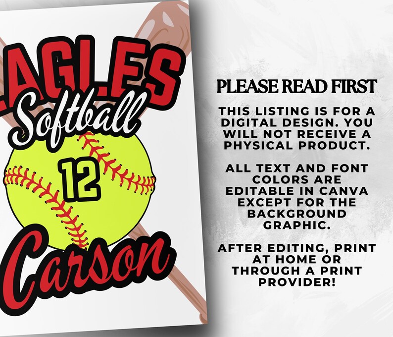 Softball Door Sign Canva Template High School Softball Tournament Hotel ...