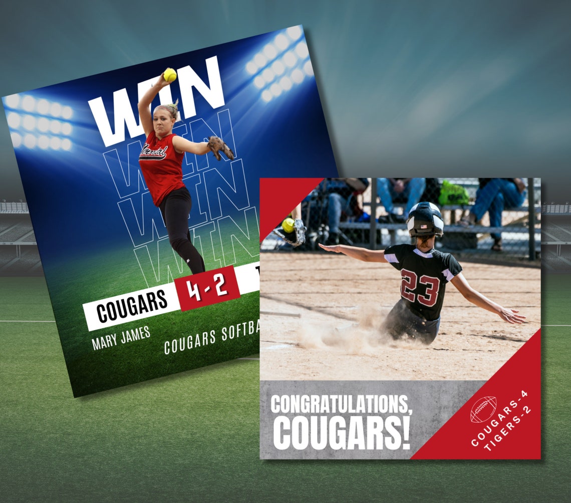 Editable Softball Social Media Graphics Template DIY Canva Softball ...