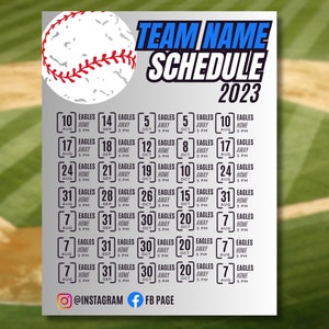 Editable Baseball Schedule Template DIY Canva Baseball Schedule ...