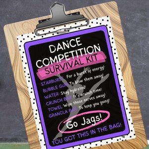 Editable Dance Team Competition Survival Kit Canva Template Printable ...