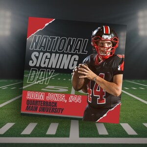 Football Committed Editable Social Media Template Canva Signing Day ...