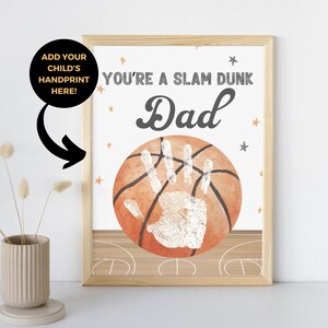 Dad Printable Basketball Handprint Art Gift From Son Daughter Father's ...
