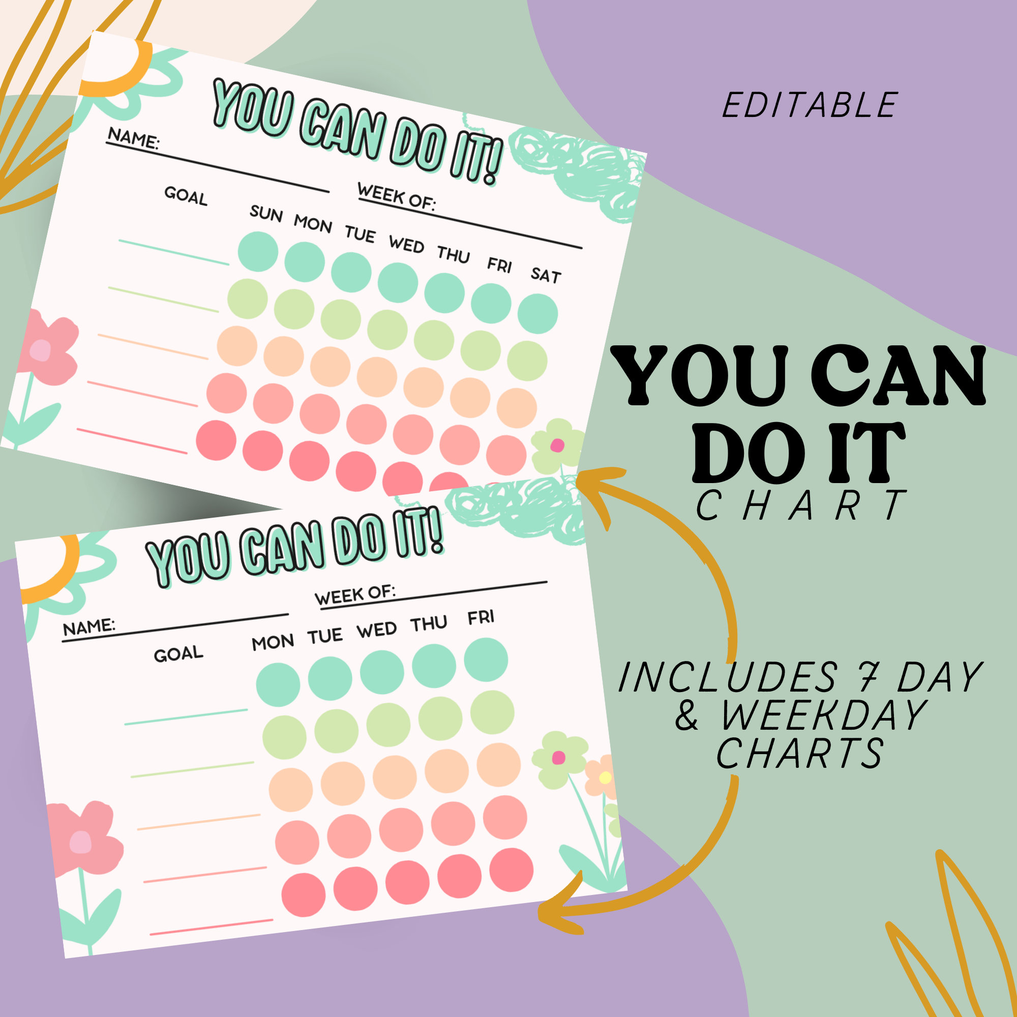 Editable Goal Chart for Kids Printable Positive Reward Sticker - Etsy ...