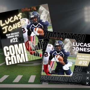 Football Committed Editable Social Media Template Canva Signing Day ...
