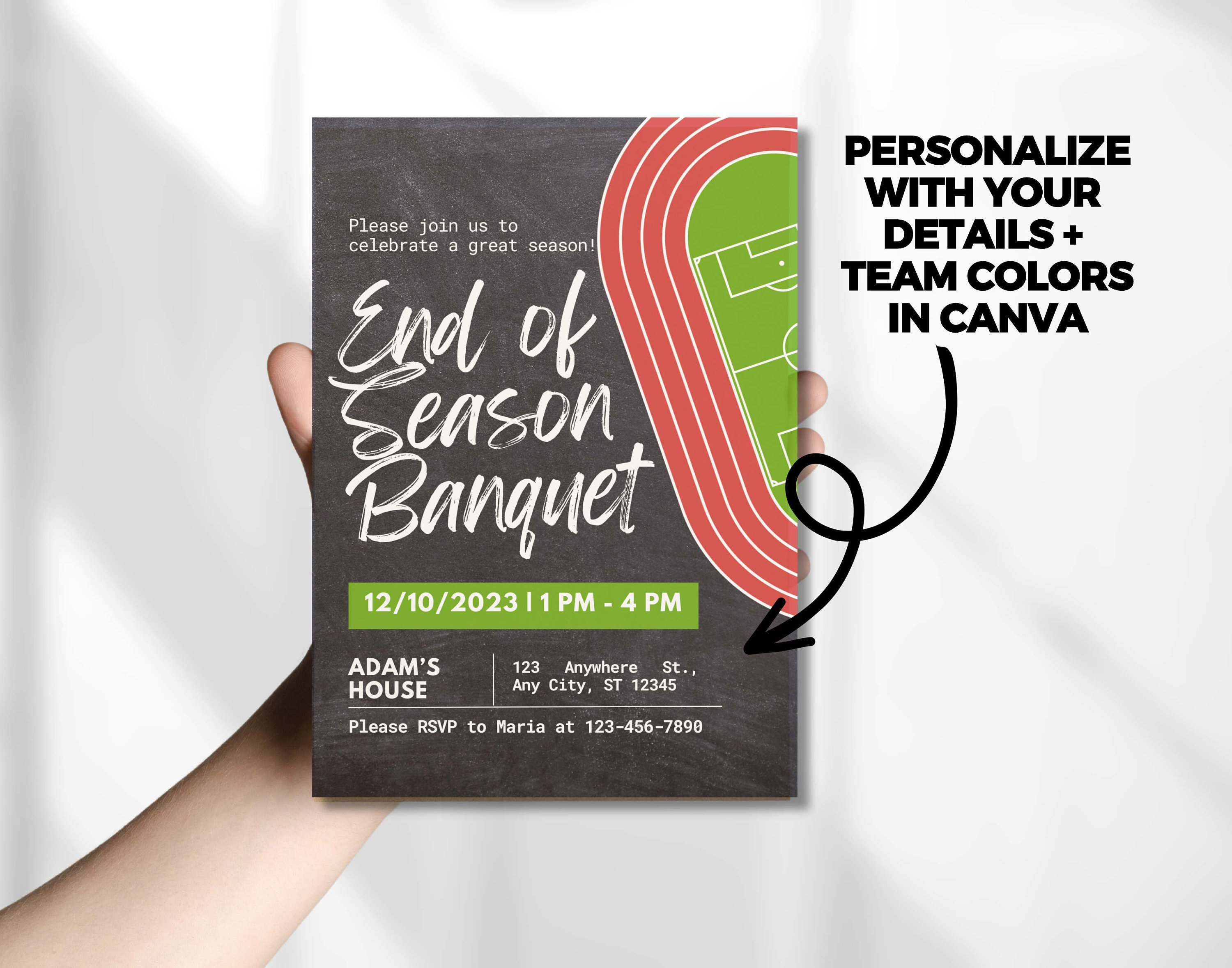 Track & Field Team End of Season Sports Banquet Printable Invitation ...