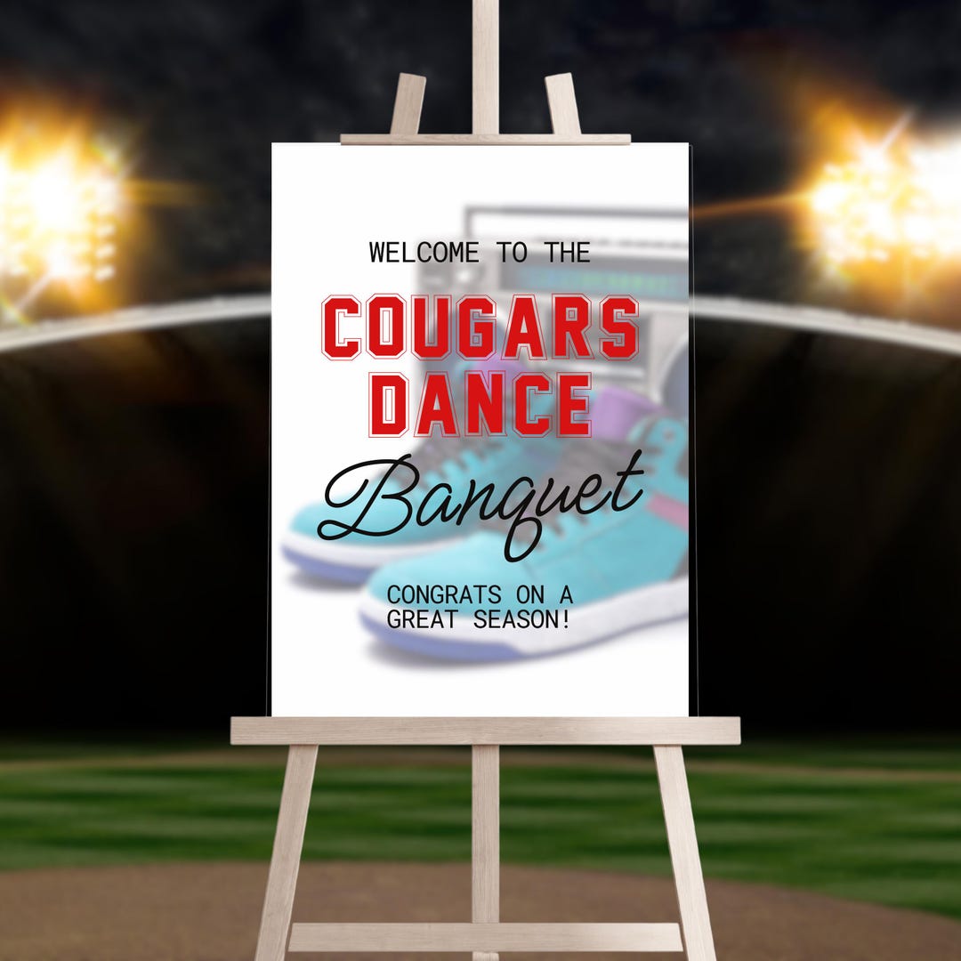 Printable Dance Team End of Season Sports Banquet Sign Canva Template ...