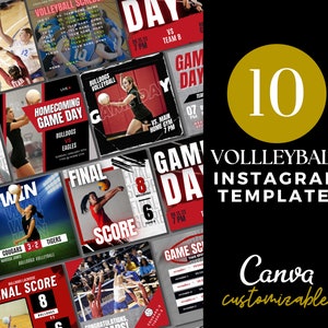 Editable Volleyball Team Social Media Graphics Template Canva ...
