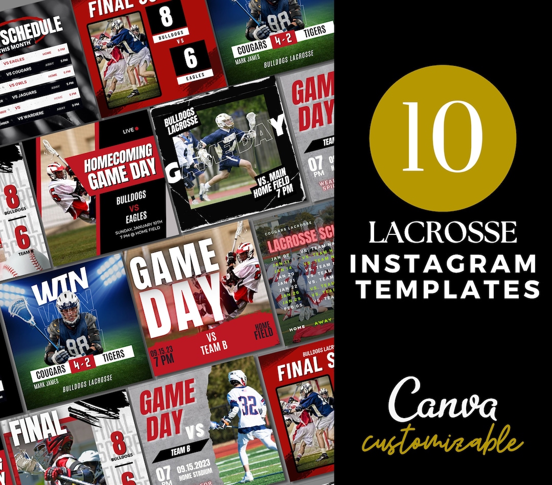 Editable Lacrosse Team Social Media Graphics Template Canva Lacrosse ...