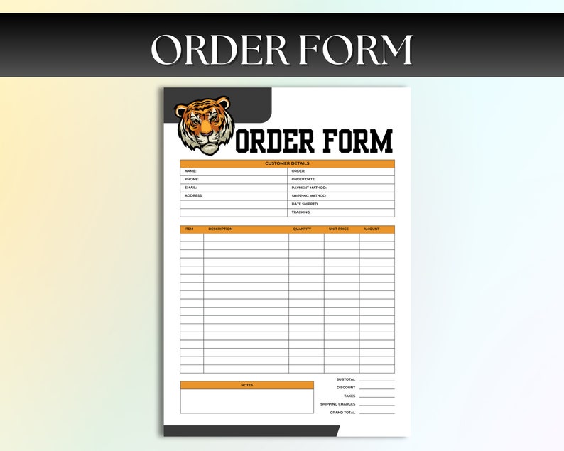 School Spirit Team Editable Order Forms Bundle, T-shirt Order Form ...