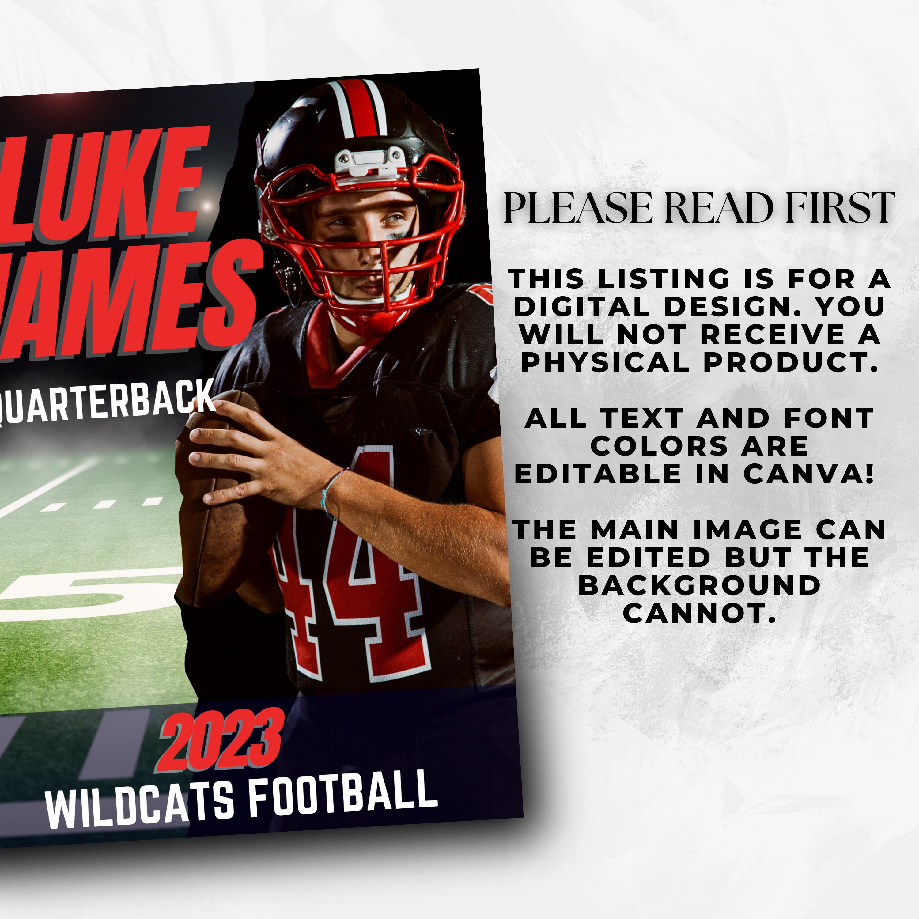 Football Poster Canva Template Senior Night Football Team Banquet Gift ...