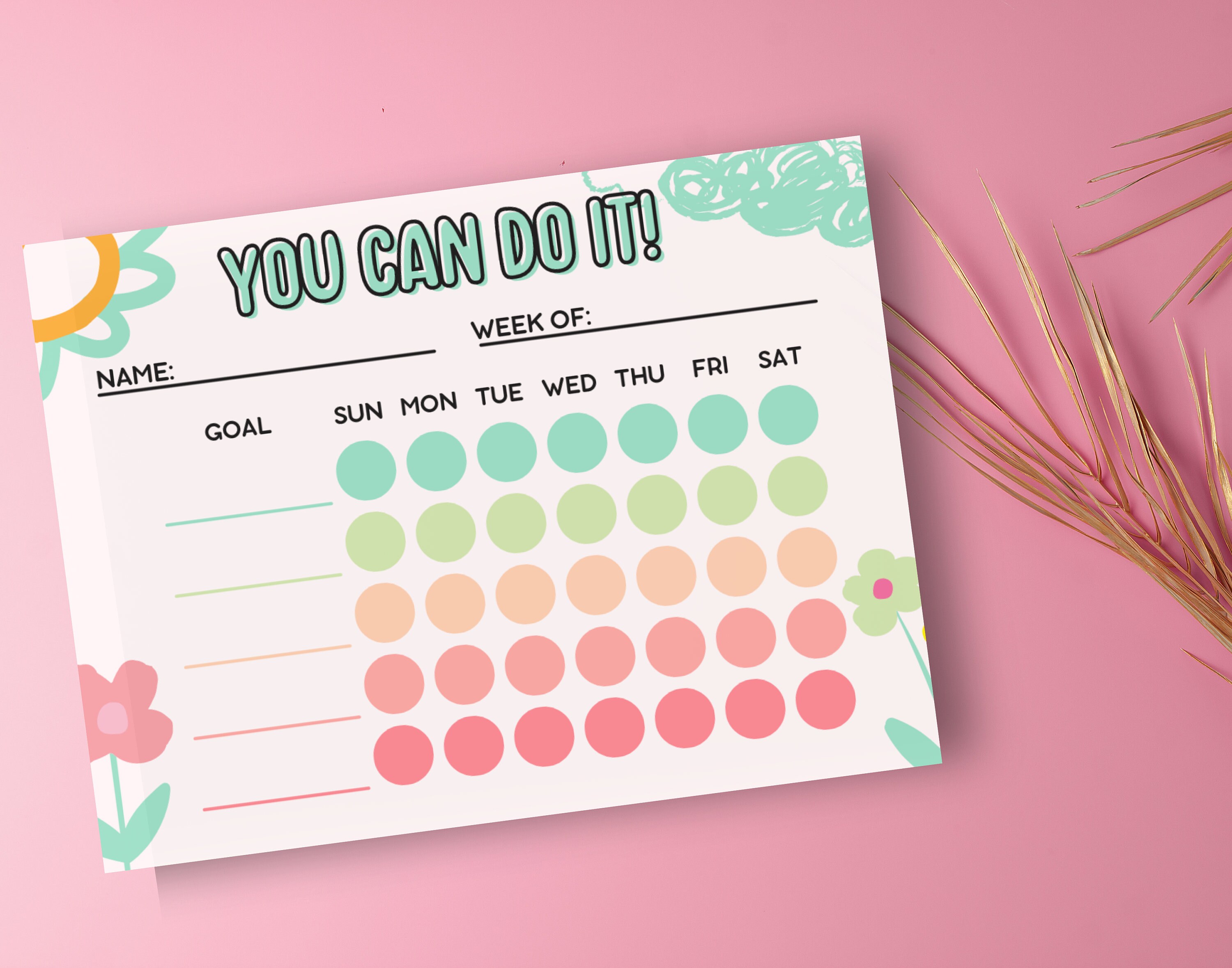 Editable Goal Chart for Kids Printable Positive Reward Sticker - Etsy ...