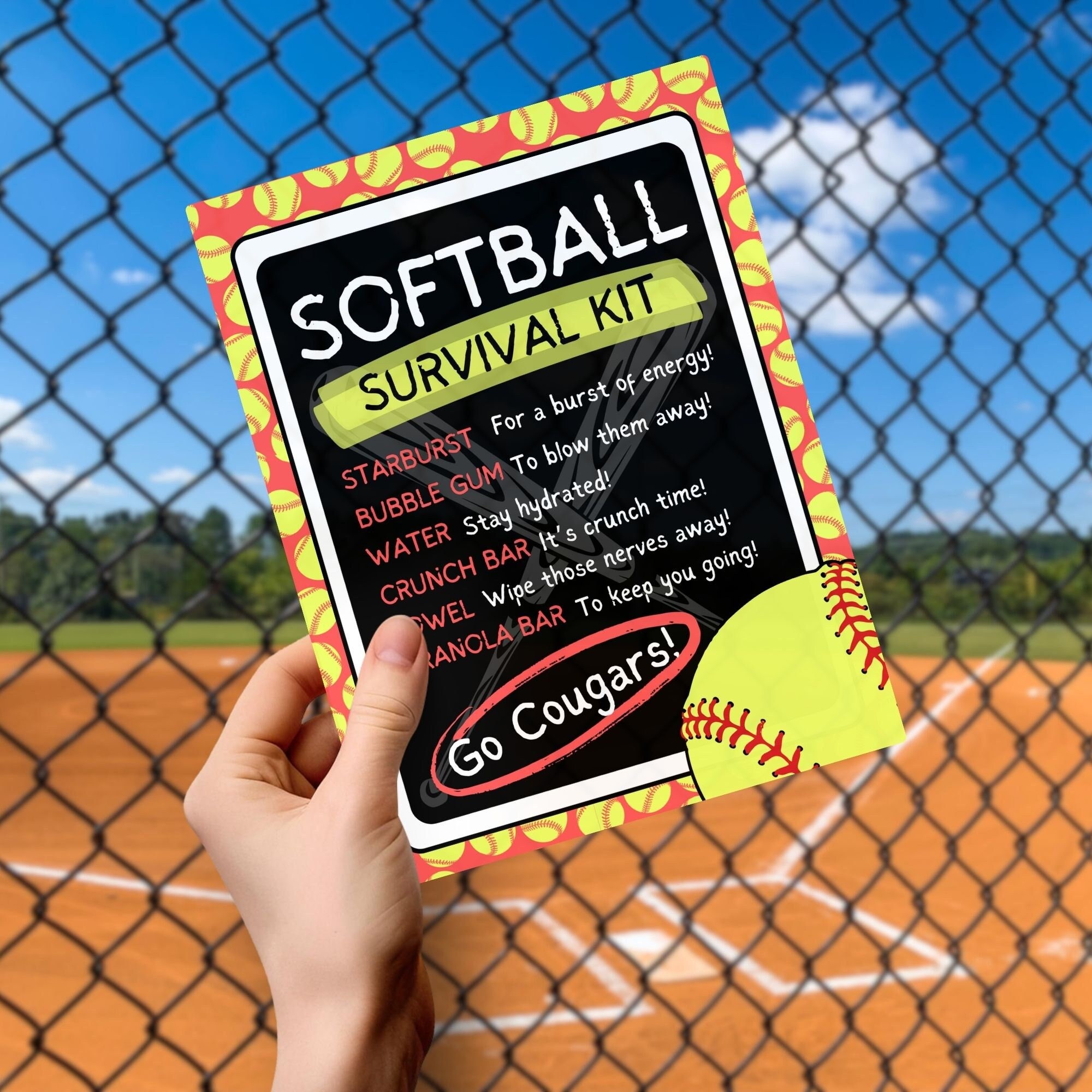 Editable Softball Team Survival Kit Canva Template Printable Softball ...