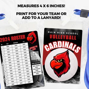 Editable Volleyball Team Roster Canva Template Volleyball Team Player ...