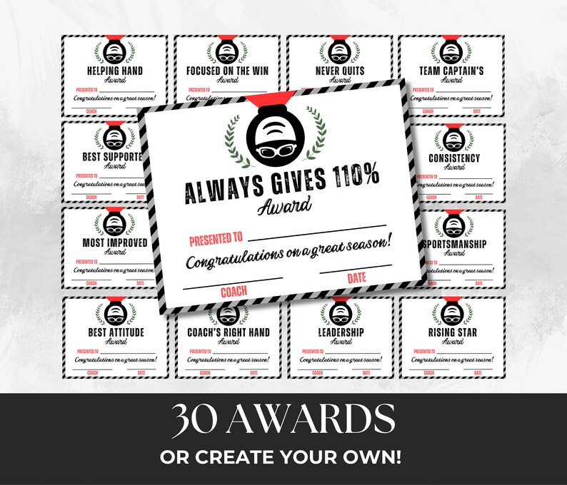Editable Swimming Award Certificates End of Season Printable Swim Team ...