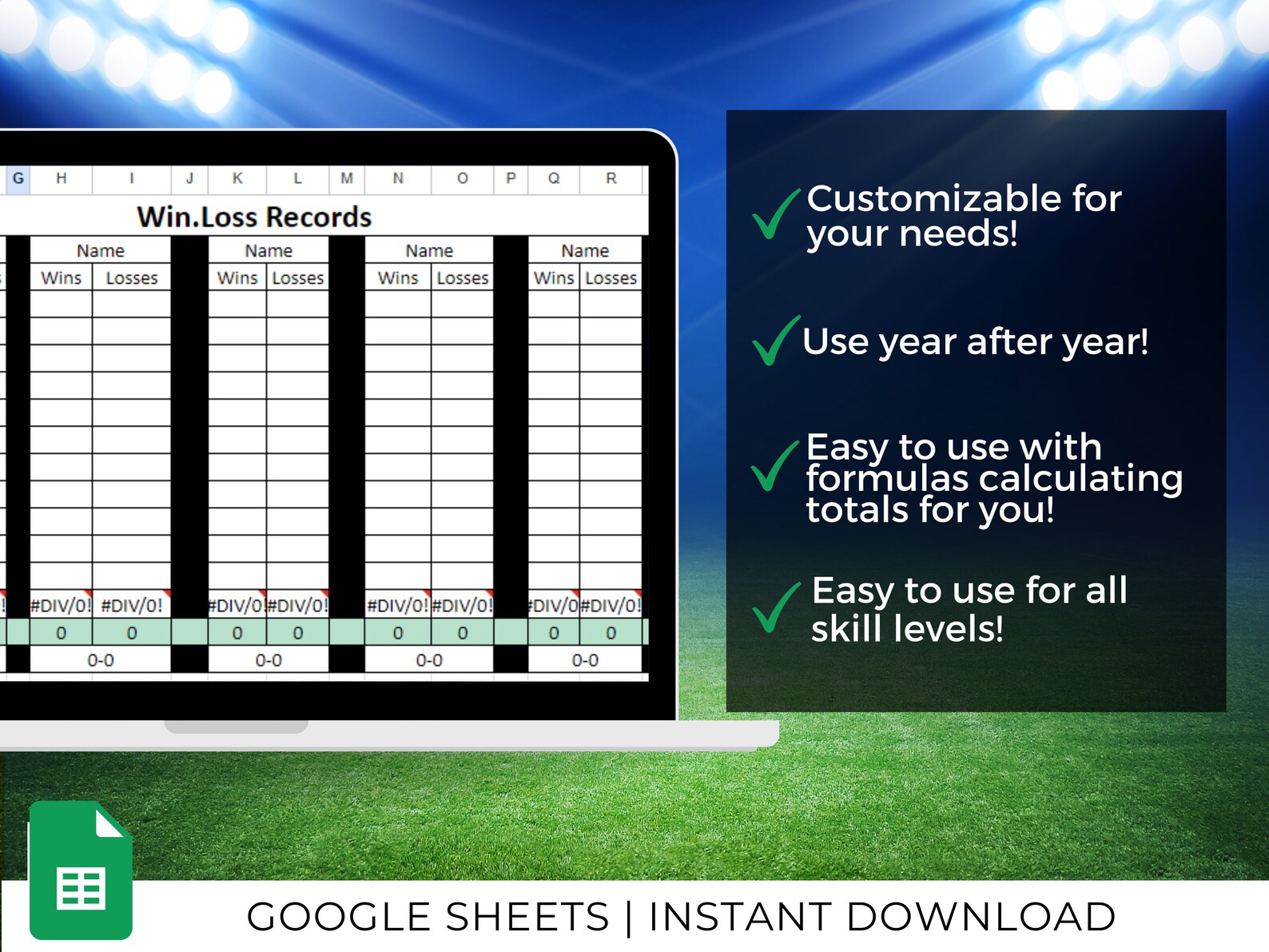 Fantasy League Spreadsheet Google Sheets Template Fantasy Football ...