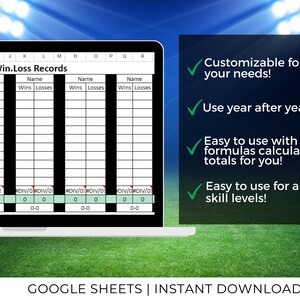 Fantasy League Spreadsheet Google Sheets Template Fantasy Football ...