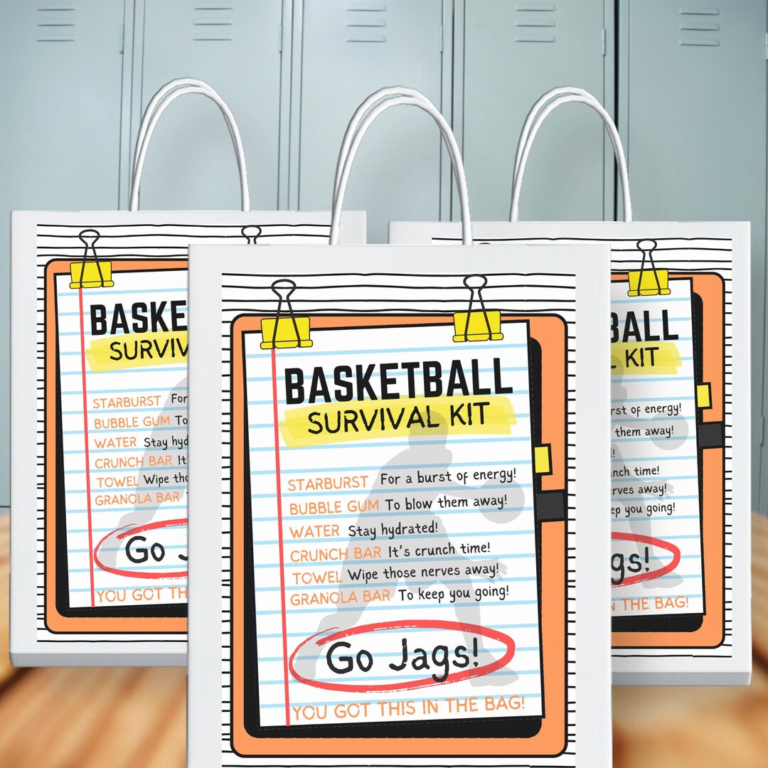 Editable Basketball Survival Kit Printable, Basketball Coach Team Gift ...