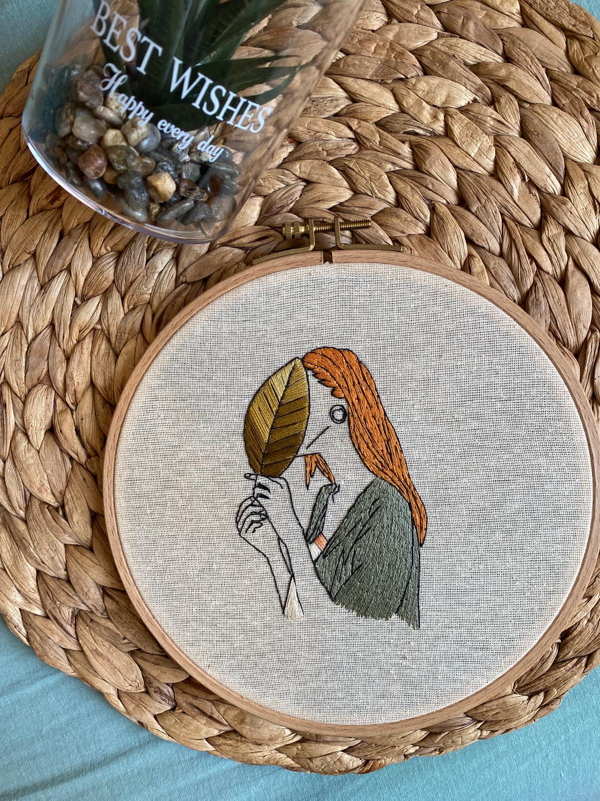 Orange Woman Hoop Embroidery Christmas Gift Wall Hang - Etsy