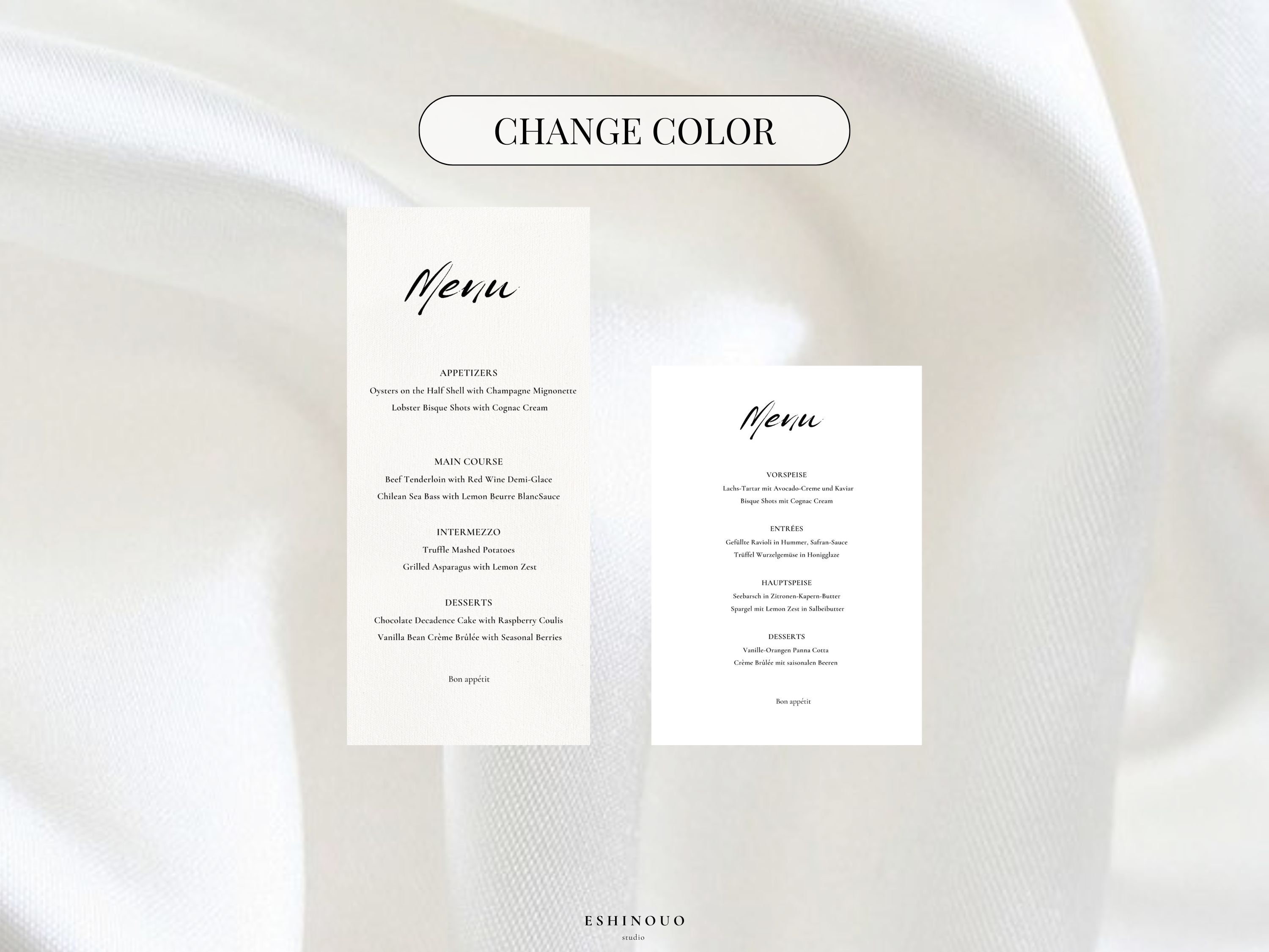 Elegant Menu, Menu for Events, Simple Chic, Wedding Food Menu - Etsy