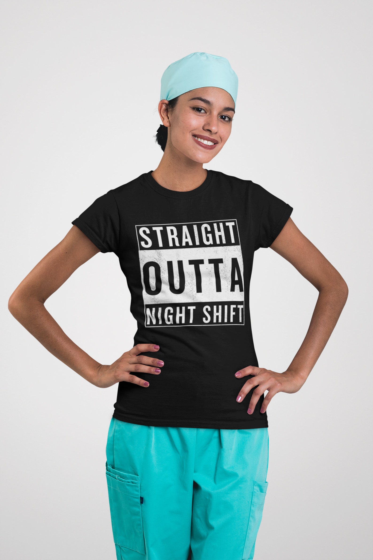 Straight Outta Night Shift - Friends Nurse Shirt - Straight Out of ...