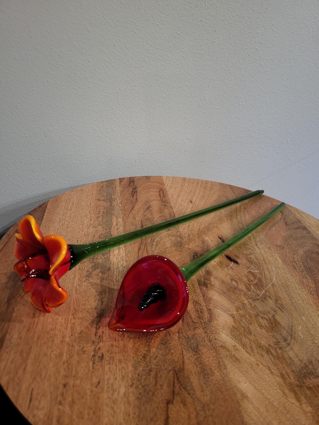 Blown Art Glass Flowers Long Stem 12" to 14" X 2 - Etsy