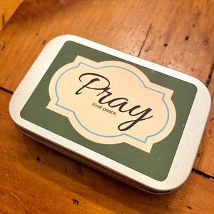 Sensory Prayer Tin peace Metal Hinge-top Tin, Prayer Box, Prayer Cards ...