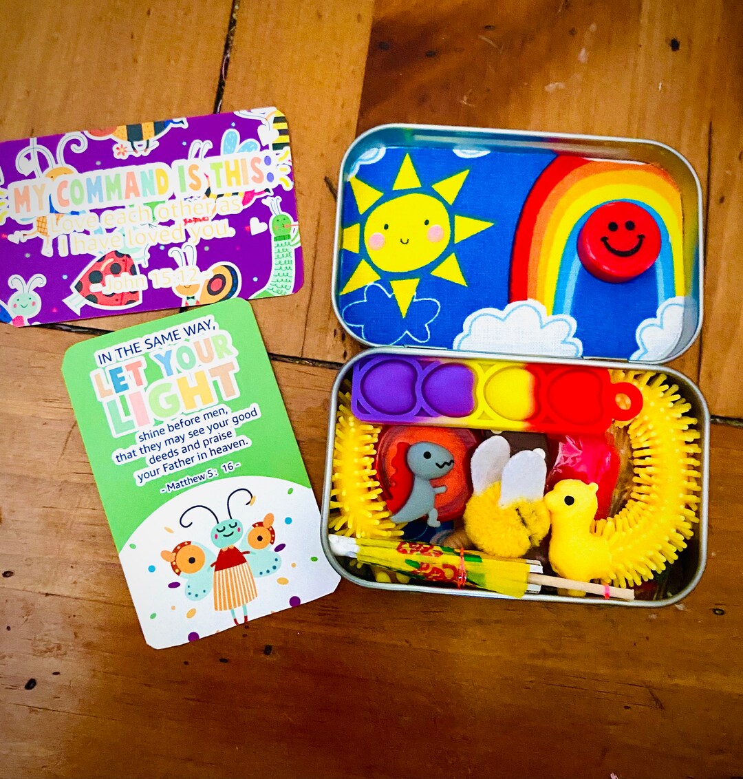 Sensory Calm Down Kit for Kids Rainbow, Sensory Tin, Anxiety Relief ...