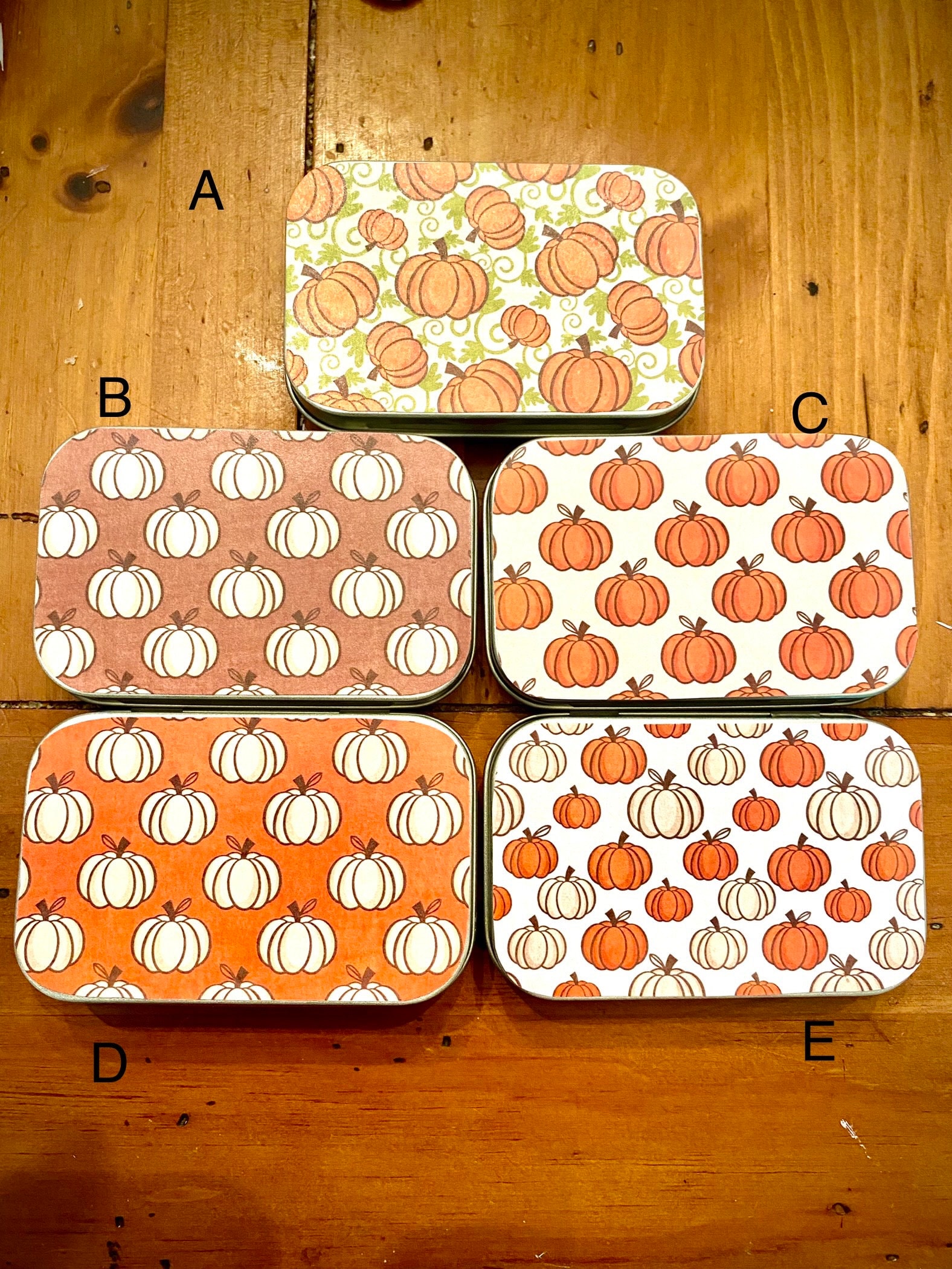Sweater Weather Fall Pumpkins/ Autumn Florals, Hinged Tin, Small Empty ...