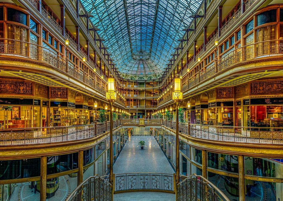Historic Cleveland Arcade, First Indoor Mall, Cleveland Ohio, Sun Rise ...
