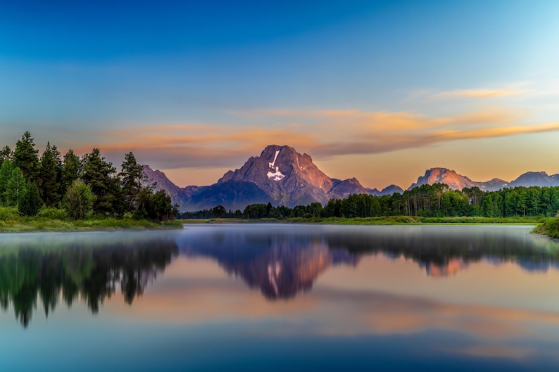 Ox Bow Bend, Mount Moran, Sunkissed Peaks, Grand Teton National Park ...