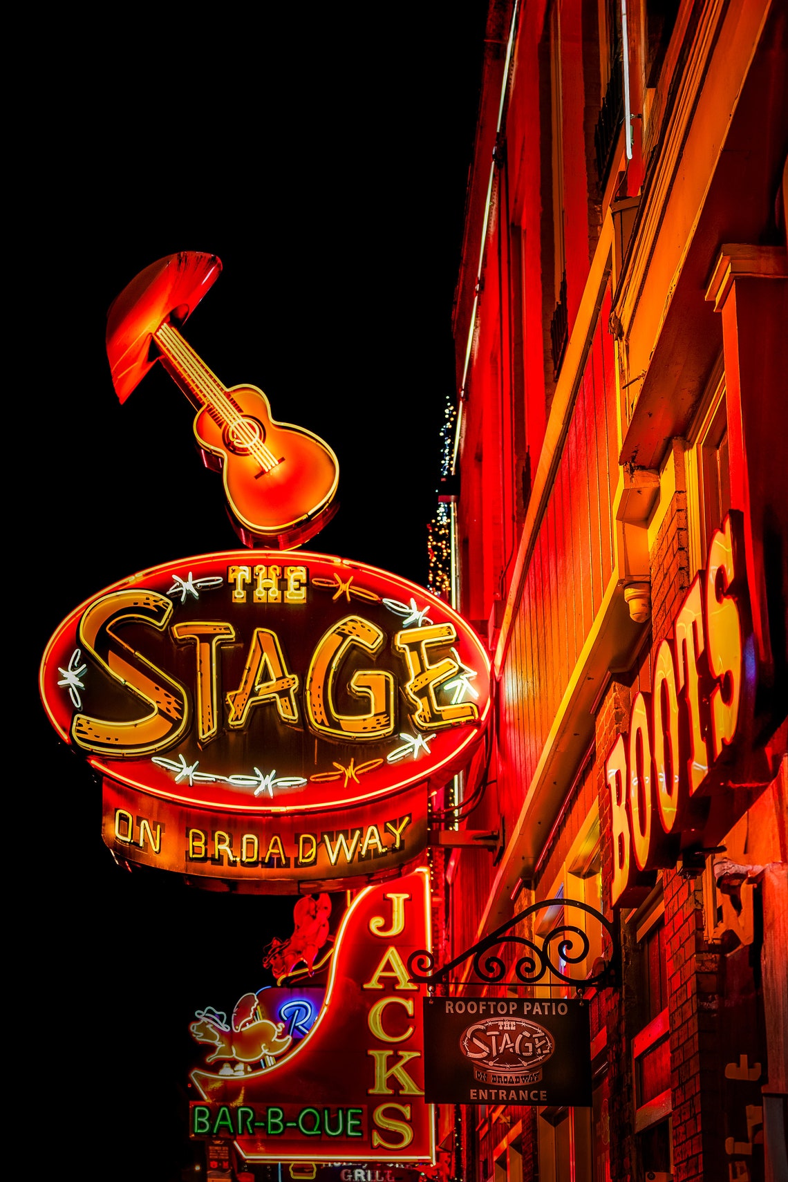 Nashville Broadway Print, Honky Tonk Neon Signs, Nightlife Canvas ...