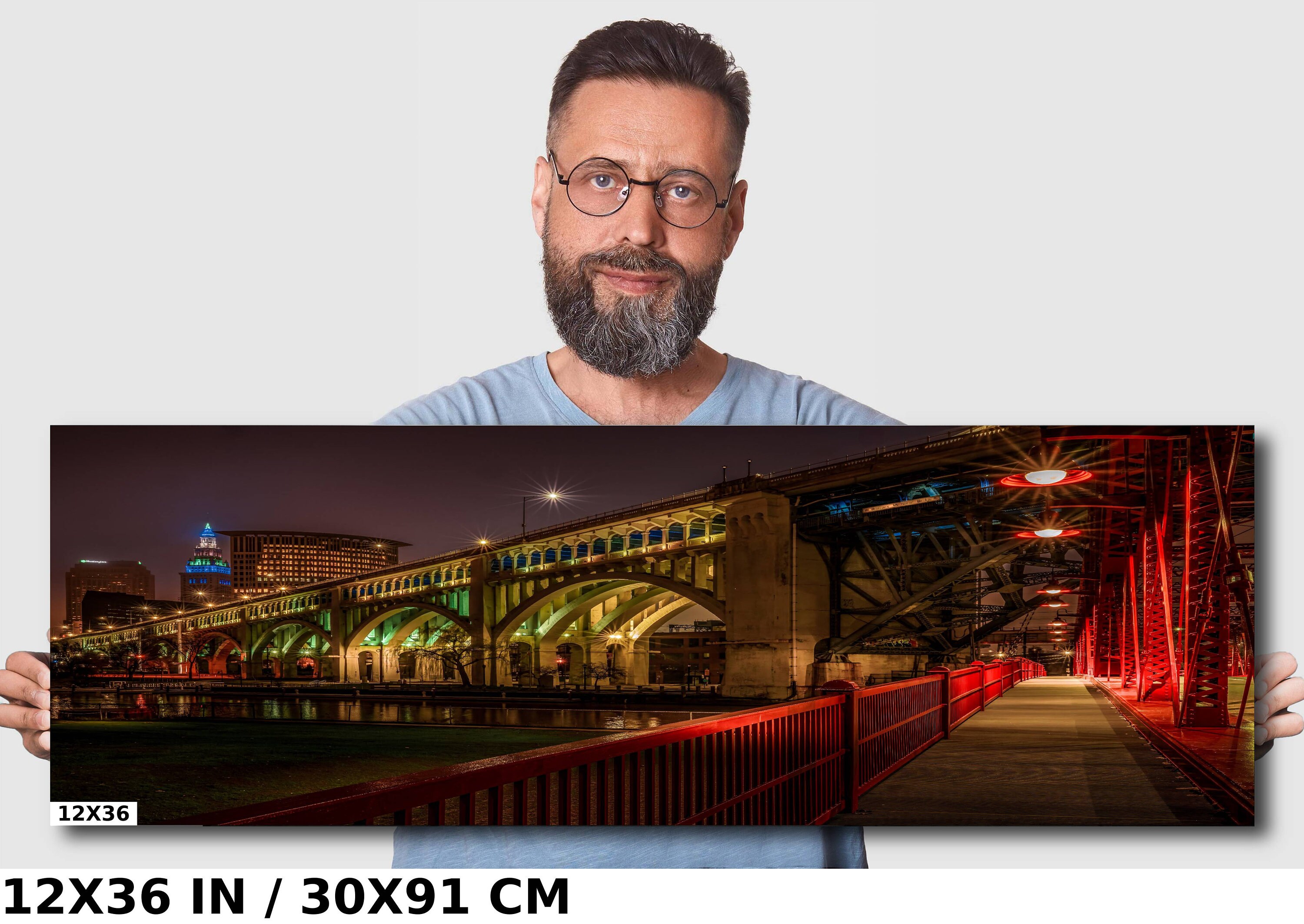 Cleveland Skyline,center Street Swing Bridge, Cleveland Flats,terminal ...