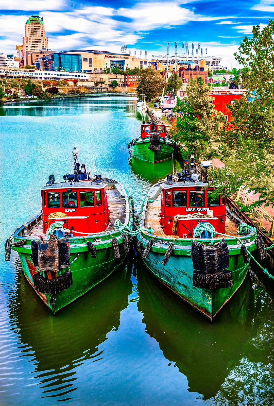 Cleveland Tugboats Print, Cuyahoga River Skyline, Ohio Photo Art - Etsy