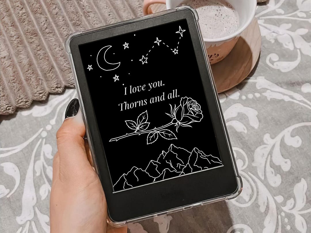 ACOTAR Kindle Wallpaper | Thorns Quote Lock Screen | Dark Romantic ...