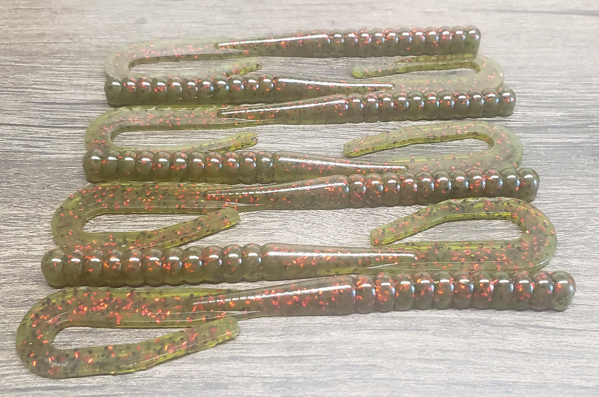 Sally Wacker Watermelon Red 7.5 Ribbon Worm, Fishing Lure, Soft Plastic ...