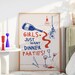 Dinner Party Print Kitchen Wall Art Hand Illustrated Vintage - Etsy