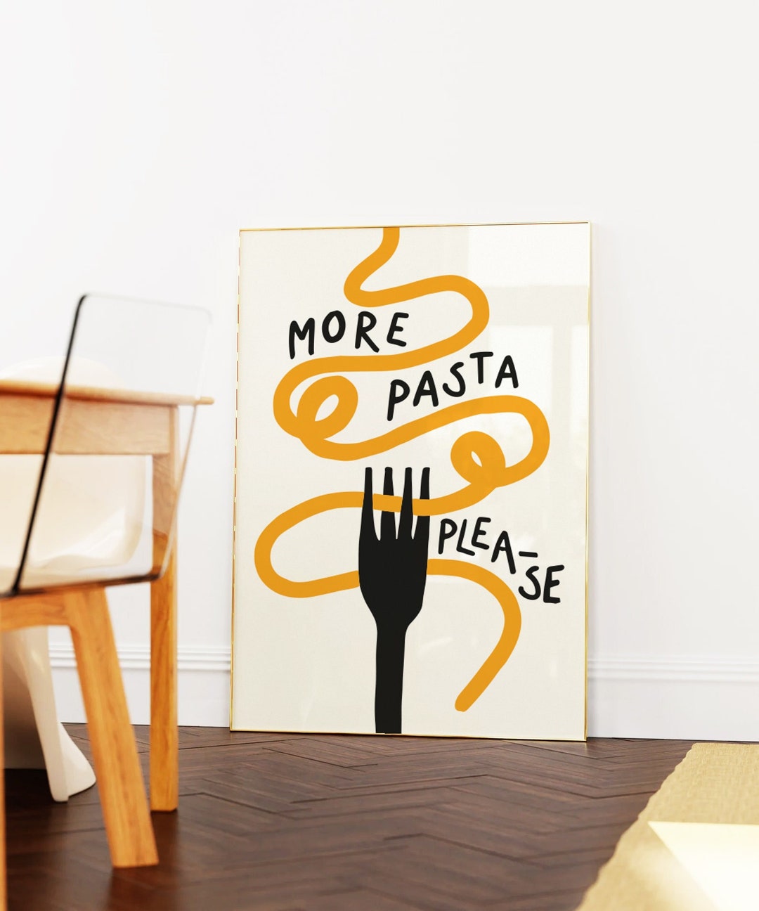 More Pasta Please - Spaghetti Poster - Retro Food Print - Modern ...