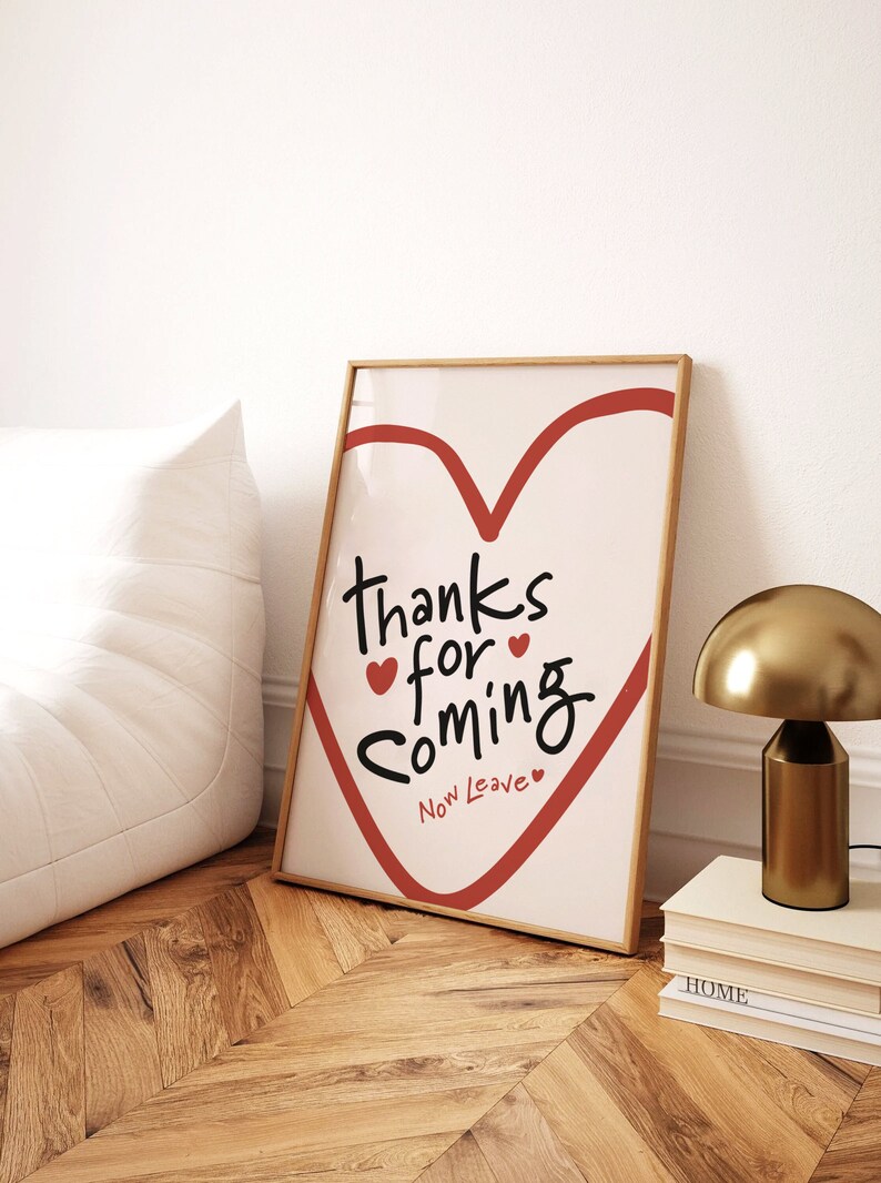 Please Leave by 9pm Print Funny Goodbye Print Aesthetic Home Decor Cute ...