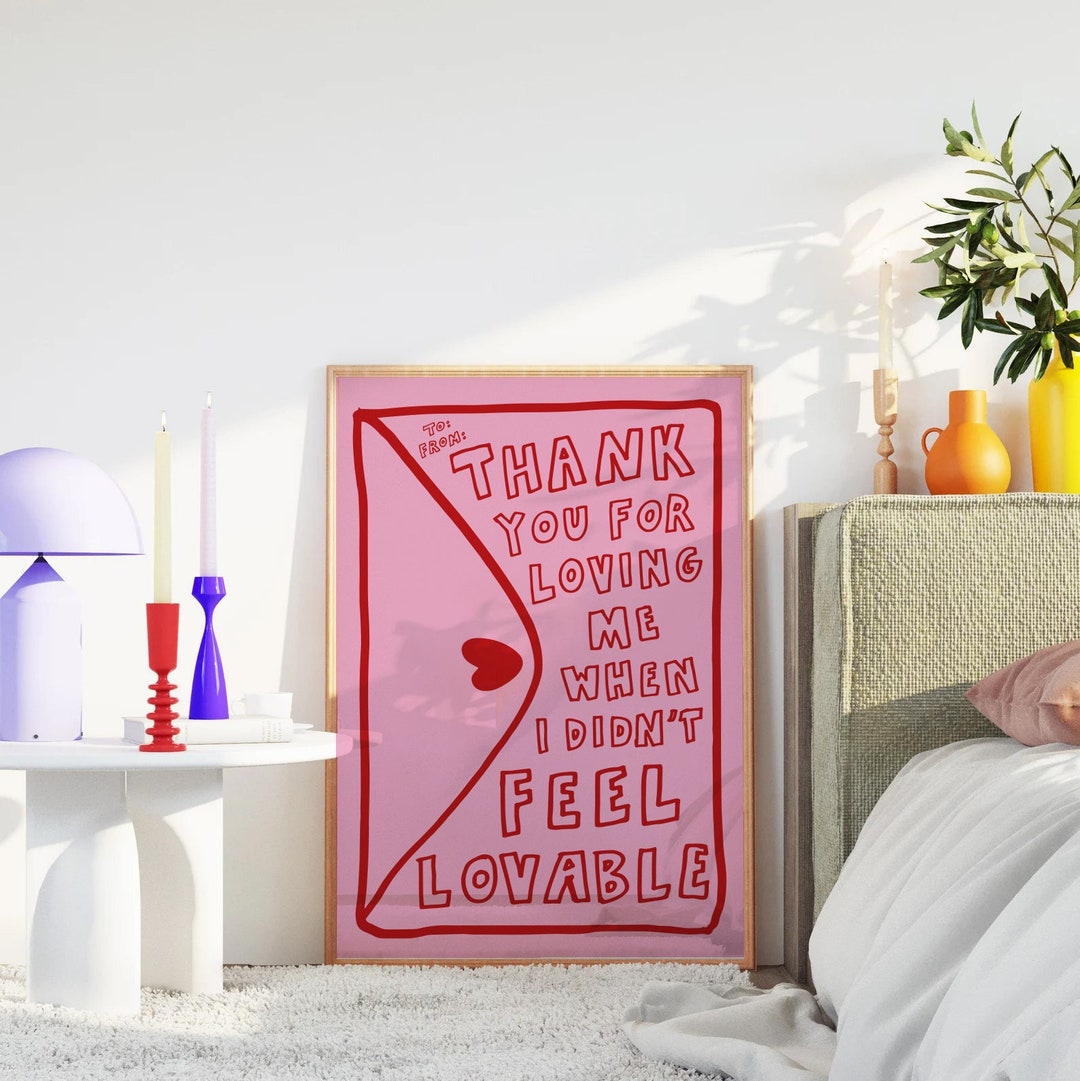 Love Letter | Cute Pastel, Illustration, Pink and Red, Aesthetic Wall ...