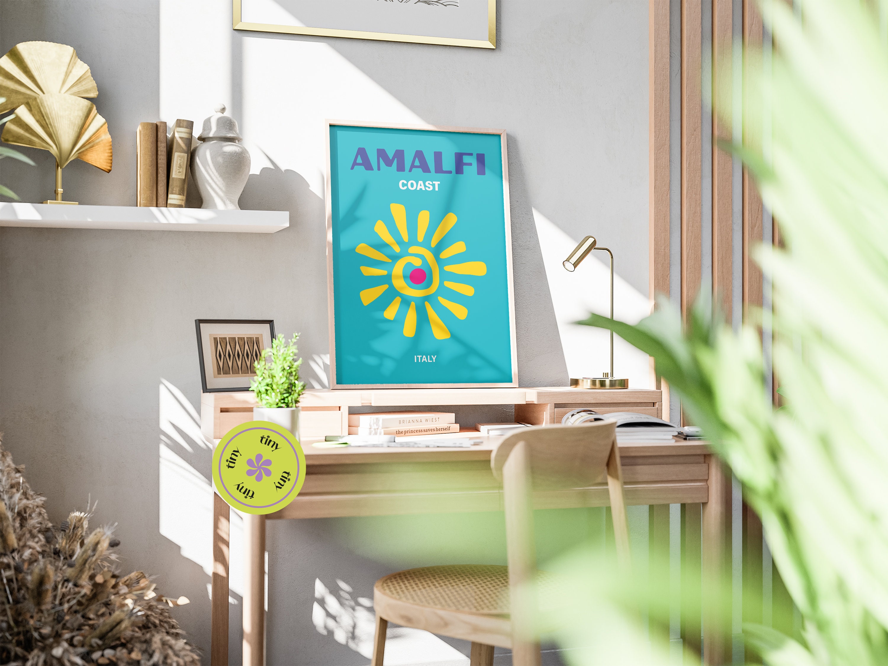 Set of 6 Travel Famous Places Prints | Ibiza Miami Mykonos Amalfi Bondi ...