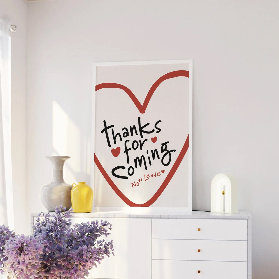 Please Leave by 9pm Print Funny Goodbye Print Aesthetic Home Decor Cute ...