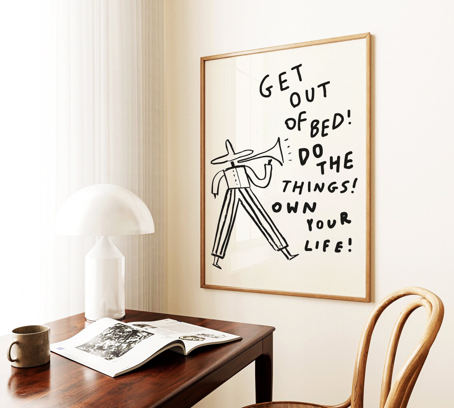 Retro Wall Art, Quote Art Print, Retro Frame Print, Trendy Wall Art ...