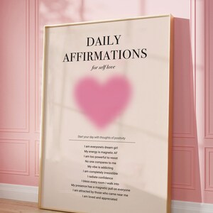 Pink Aura Poster Set, Set of 3 Affirmation Poster, Trust Graident ...
