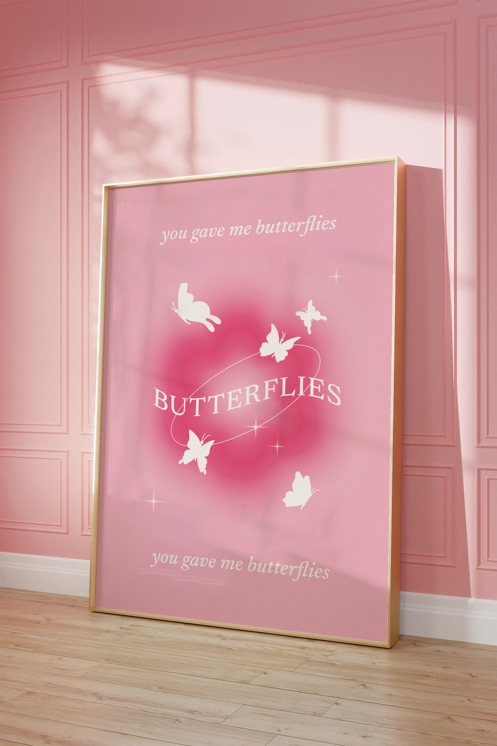 Pink Aura Poster Set, Set of 3 Affirmation Poster, Trust Graident ...