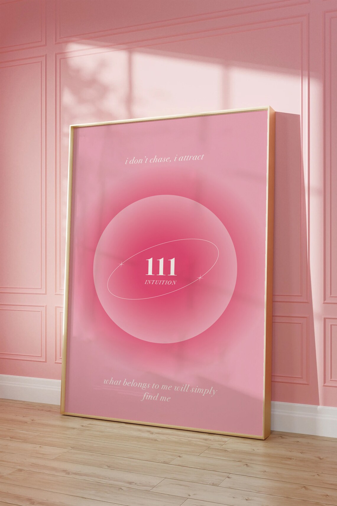 Pink Aura Poster Set, Set of 3 Affirmation Poster, Trust Graident ...