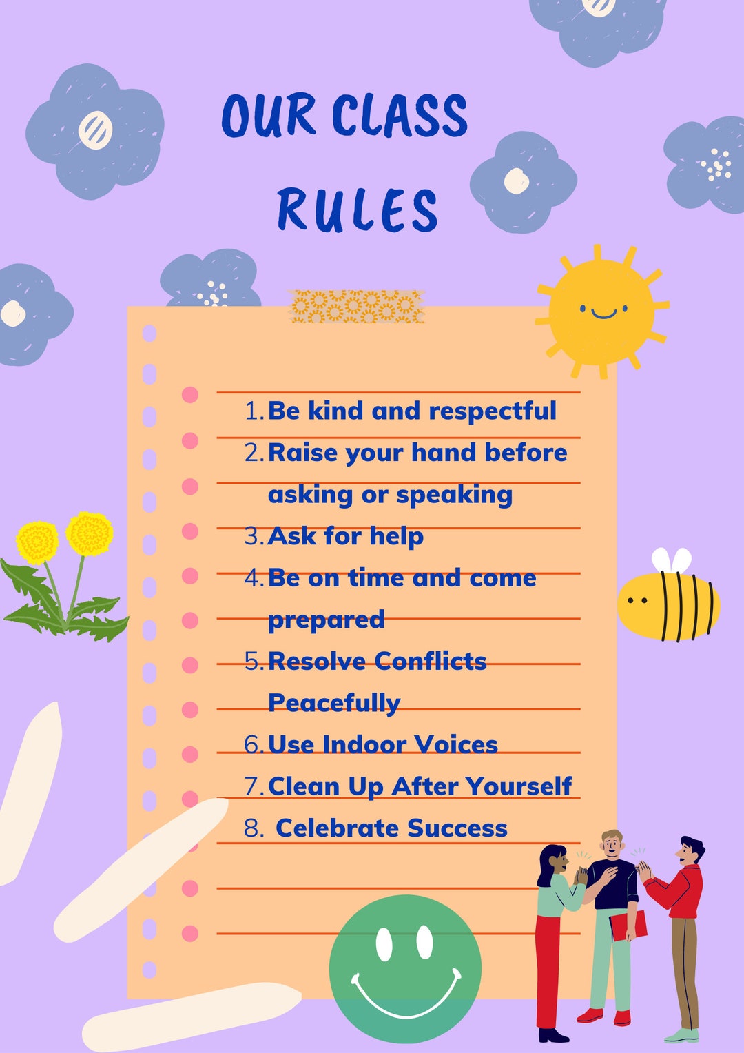 Classroom Rules Poster Printable Editable Classroom Rules - Etsy
