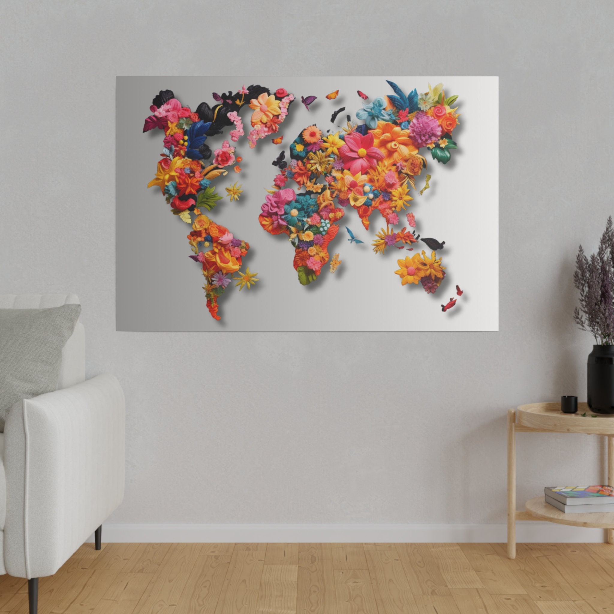 Pop Art AI World Map Modern Art Map Kehinde Wiley Inspired - Etsy