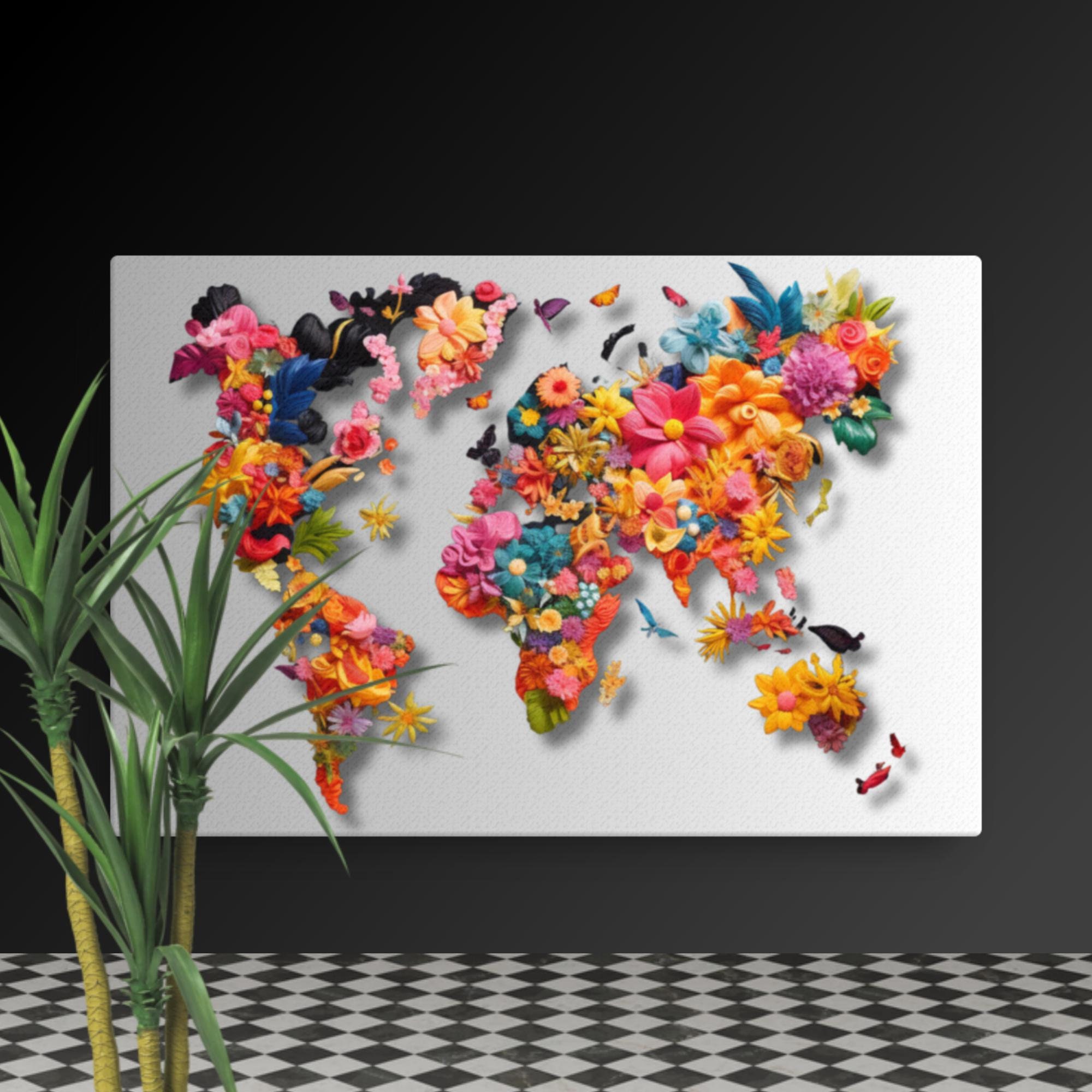 Pop Art AI World Map Modern Art Map Kehinde Wiley Inspired - Etsy