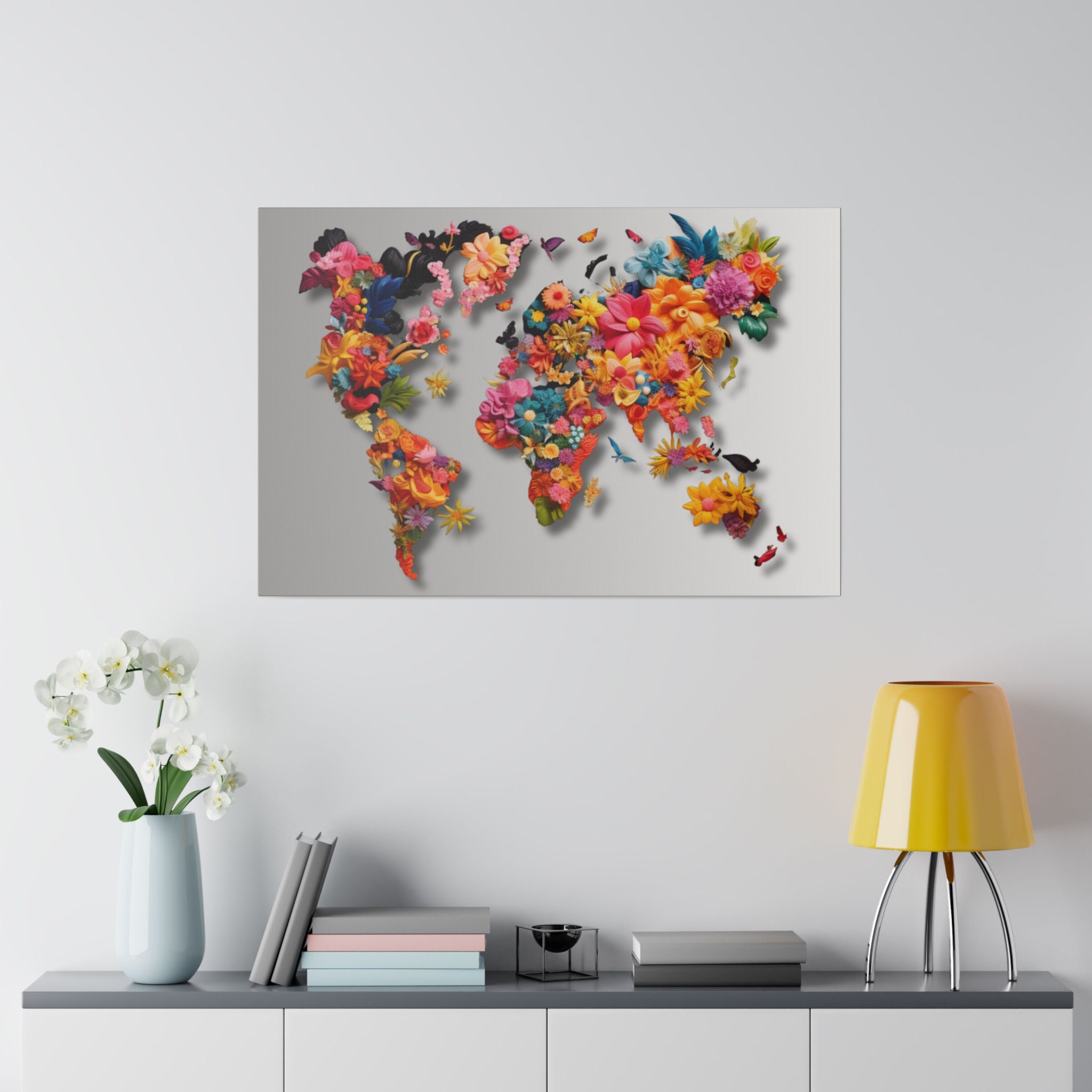 Pop Art AI World Map Modern Art Map Kehinde Wiley Inspired - Etsy